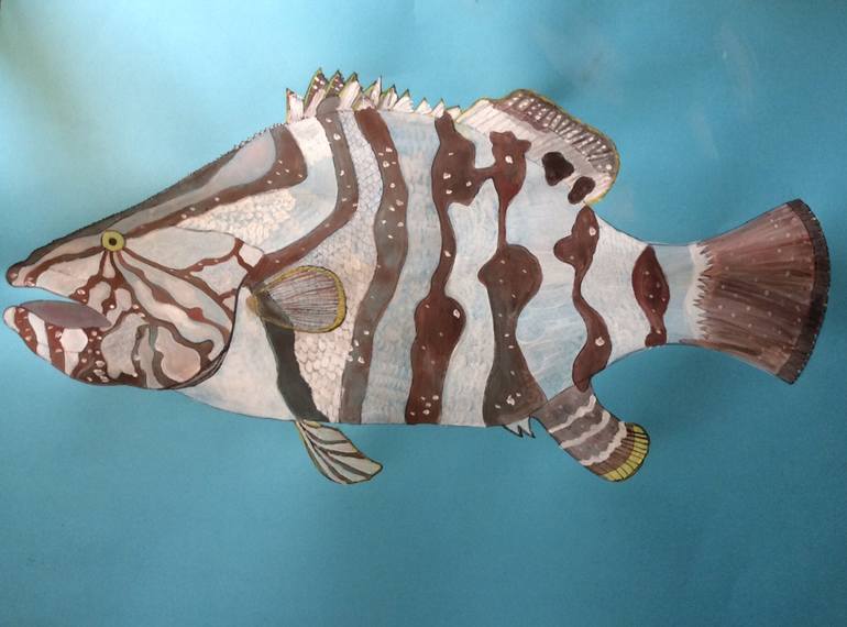 The Grouper Drawing by Elisa Ochoa | Saatchi Art