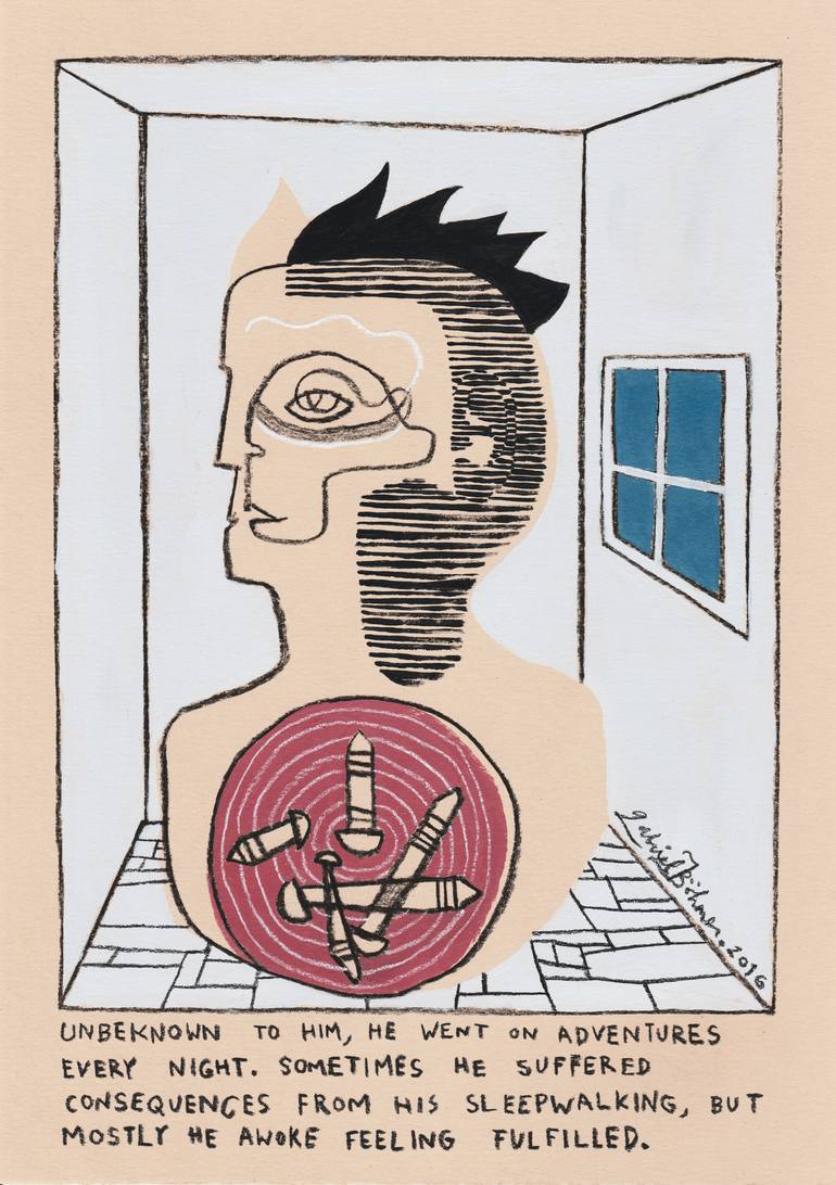 The Consequences of Sleepwalking Drawing by Gabriel Böhmer | Saatchi Art