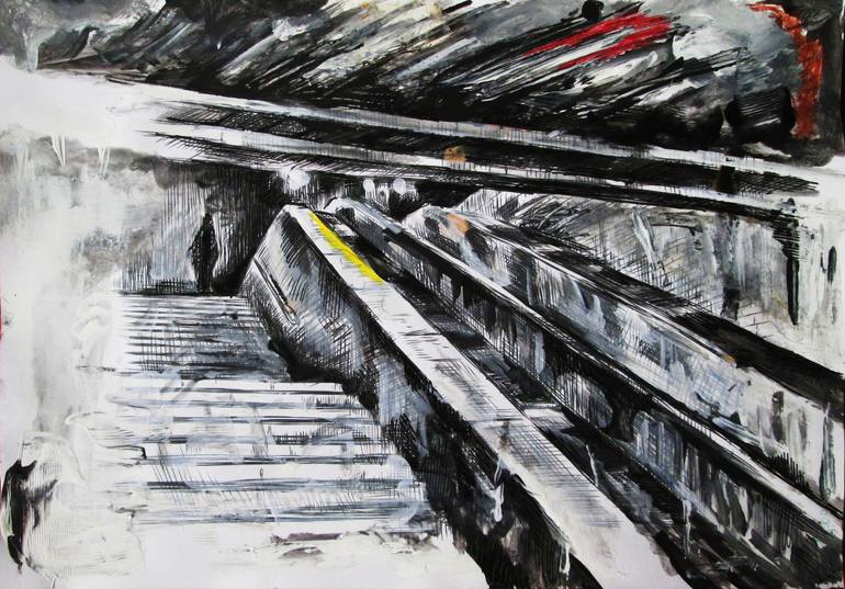 metro station Drawing by Poiana Marian | Saatchi Art