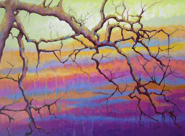 Sunset Tree Painting by Summer Lowe | Saatchi Art