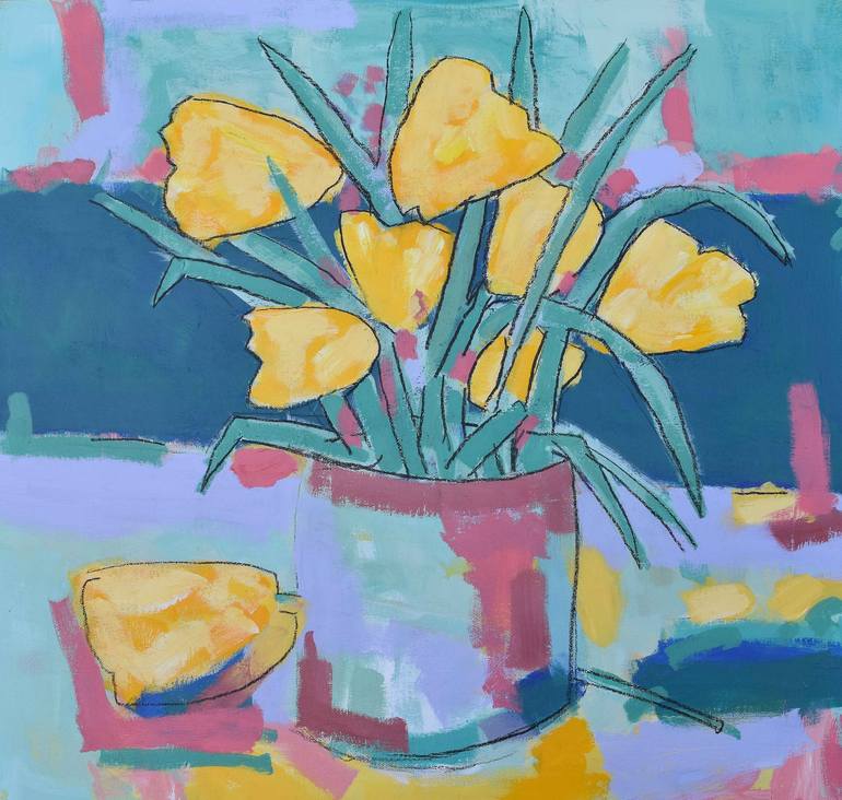 The sun also rises-Tulips 4 Painting by David O'Connor | Saatchi Art