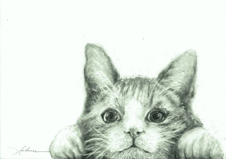 Hello Cat Drawing by JV Totañes | Saatchi Art