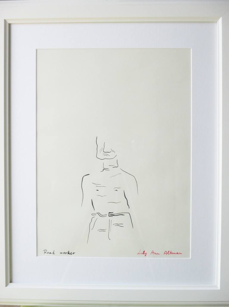 ROAD WORKER Drawing by Lily Ann Altman | Saatchi Art