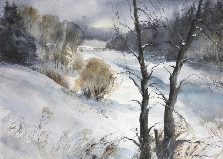 Winter Painting by Misha Kuznetsov | Saatchi Art