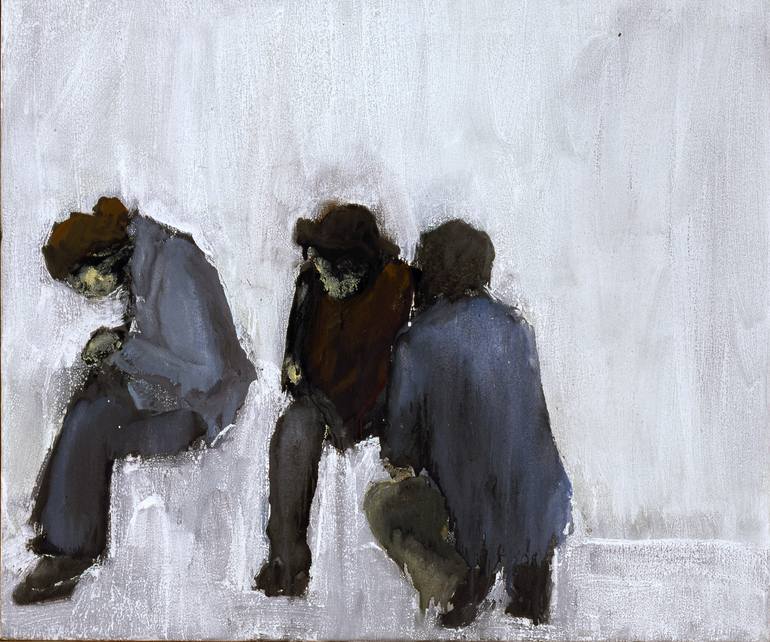 waiting persons Painting by Malte Renz | Saatchi Art