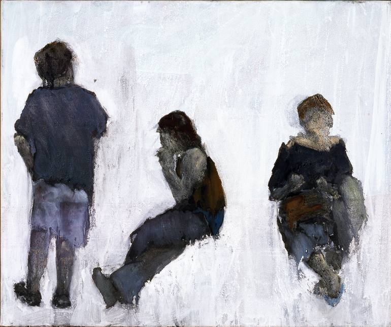 waiting persons Painting by Malte Renz | Saatchi Art