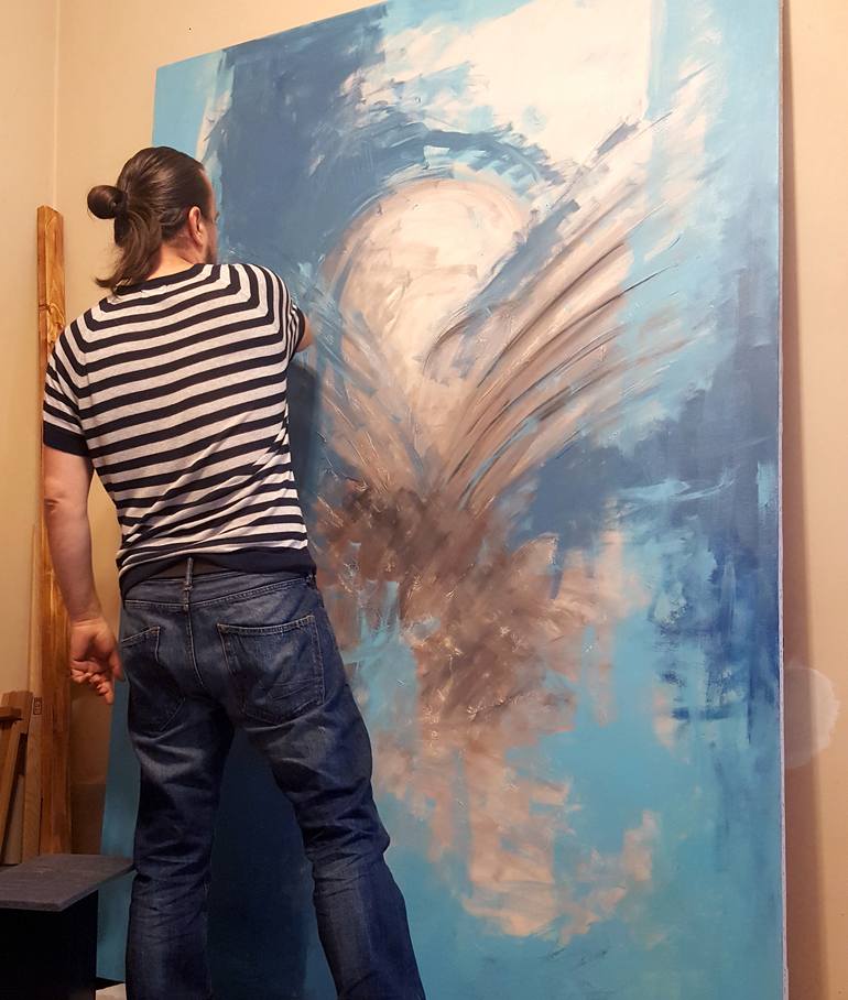 Blue Innuendo - In progress Painting by Vlaicu C O V A C I | Saatchi Art