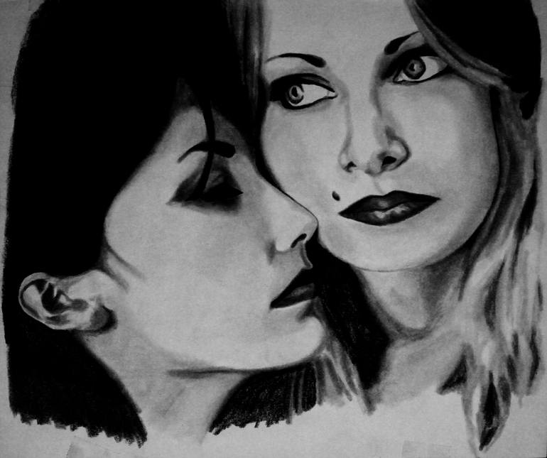 Two Women Drawing by Sean David Wright | Saatchi Art
