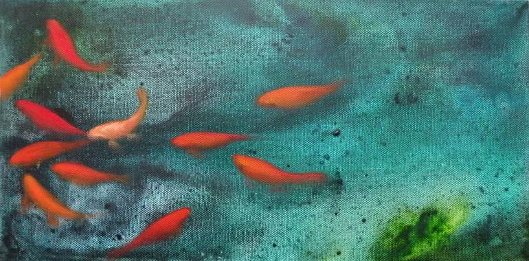 Pesci liquidi Painting by Valeria Pesce | Saatchi Art