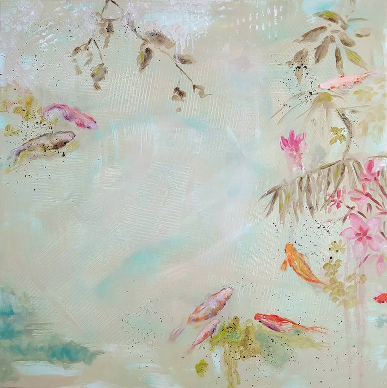 Magical Pond Painting by Valeria Pesce | Saatchi Art