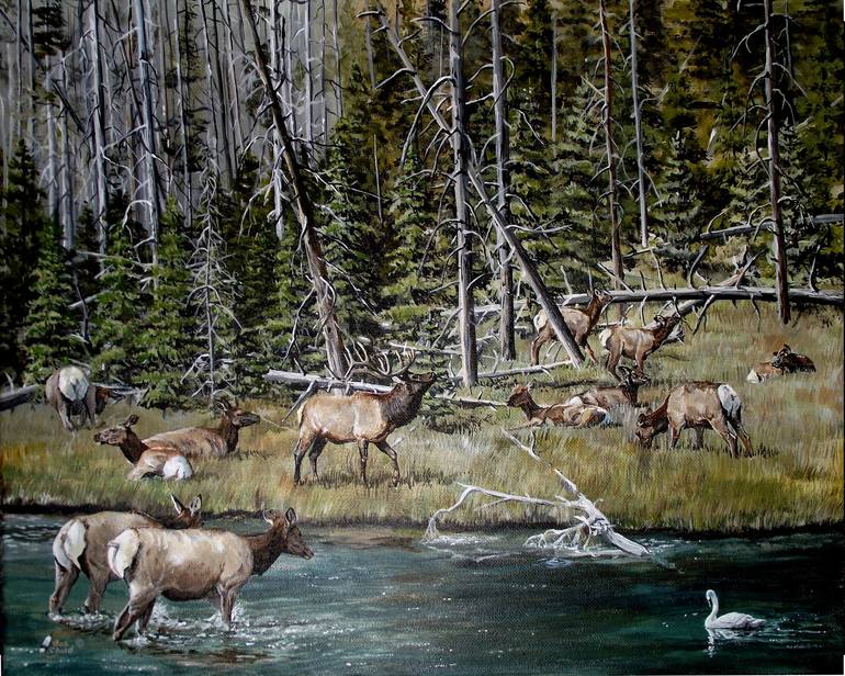 Life on the Madison River Painting by Bob Child | Saatchi Art