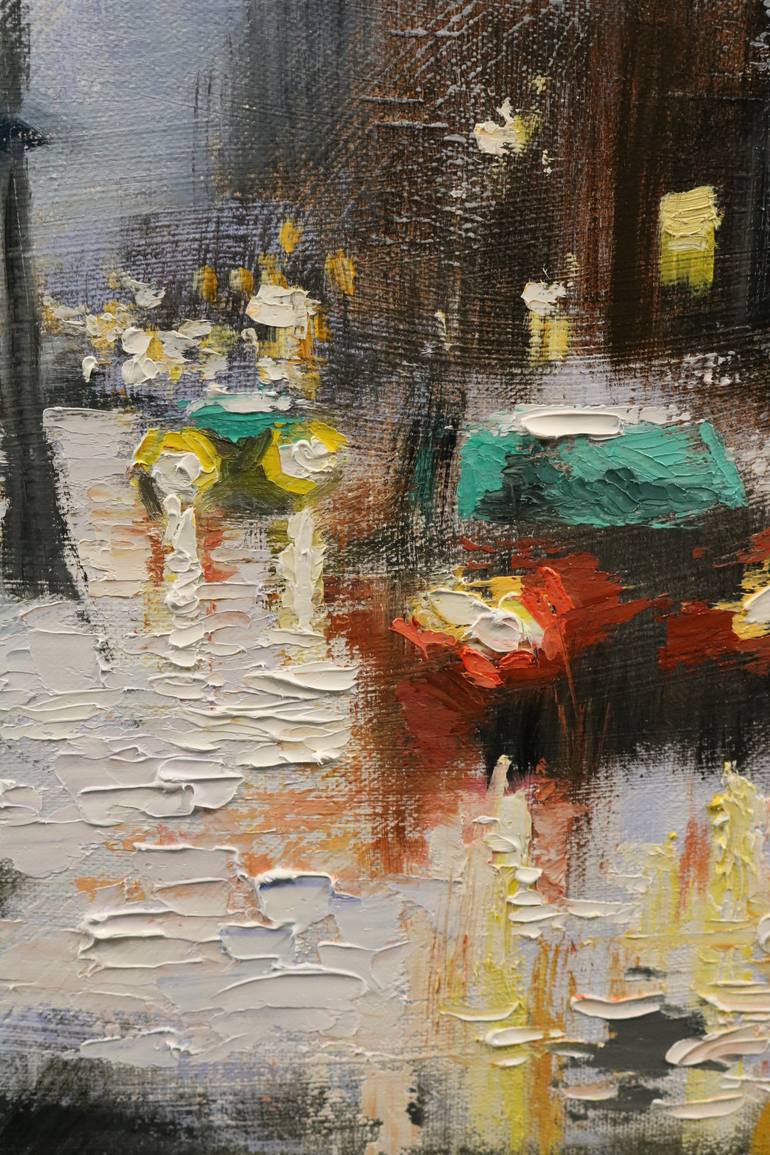 Winter Walkers in Lexington Painting by Chin H Shin | Saatchi Art
