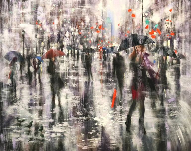 WINTER WAlKERS 4 Painting by Chin H Shin | Saatchi Art