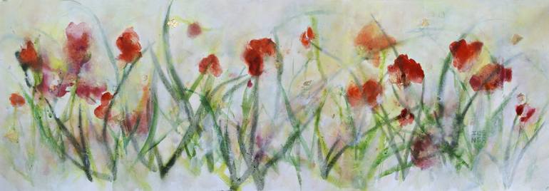 Bloom in A Riot no. 10 裊晴絲吹 Painting by Ines Sun | Saatchi Art