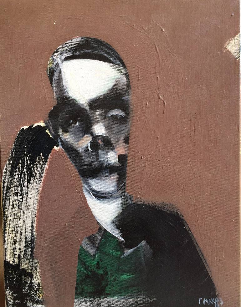 a thinking man. Painting by George Makris | Saatchi Art