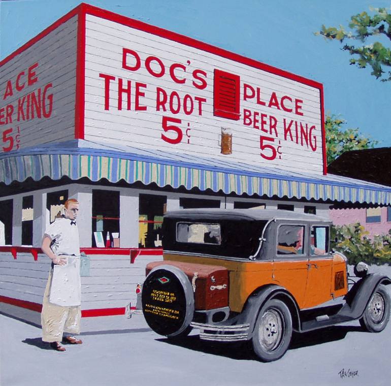 Doc's Root Beer, Folsom Boulevard, East Sacramento Painting by Paul ...