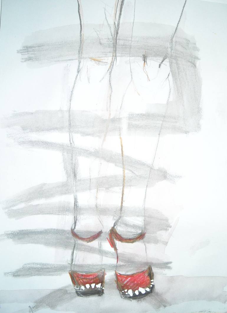 red shoes Drawing by Svetlana Velickovic | Saatchi Art
