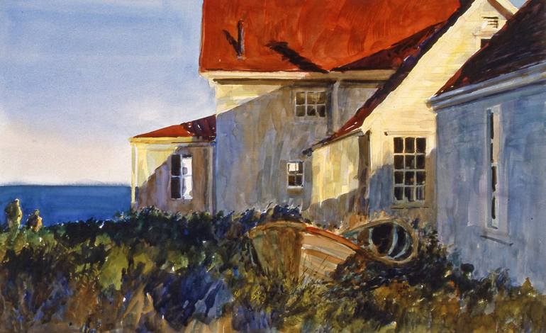 Evening at Monhegan Light Painting by Robert Halliday | Saatchi Art
