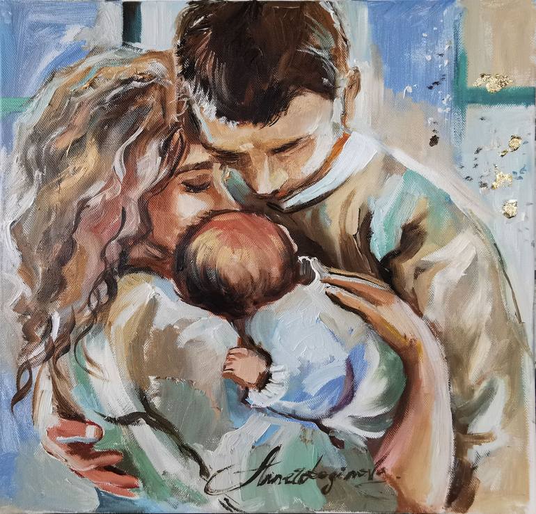 FAMILY OIL PAINTING ON CANVAS Painting by Annet Loginova | Saatchi Art