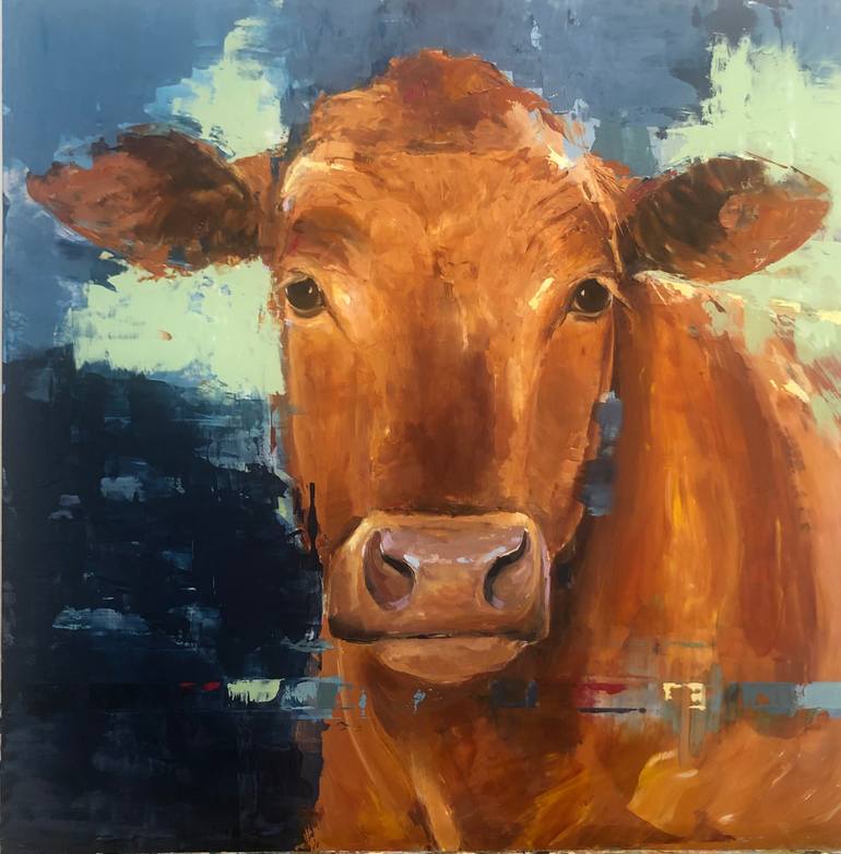 Red Angus Painting by Weatherly Stroh | Saatchi Art