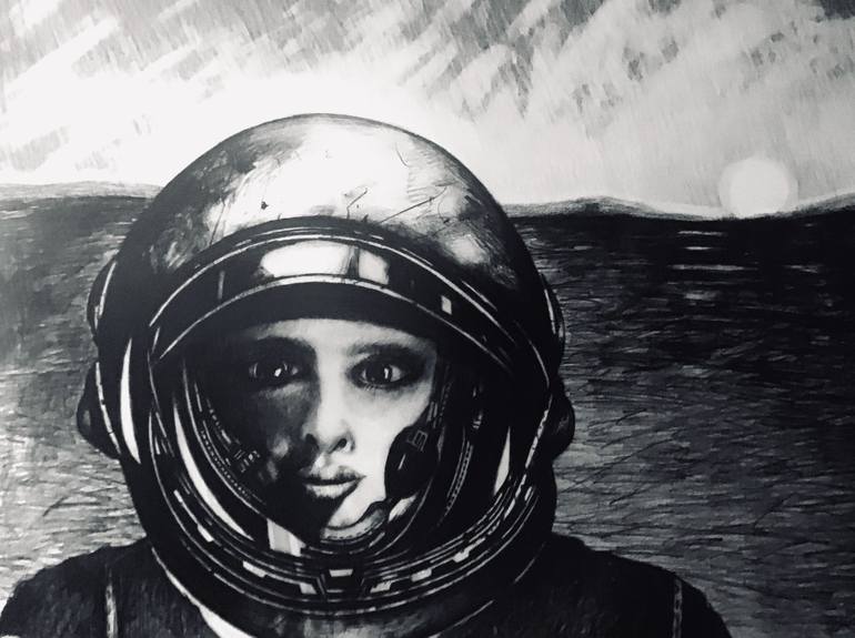 Mars landing Drawing by Ronald Vlasic | Saatchi Art