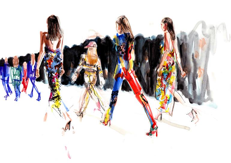 from Versace catwalk Painting by Mieloszyk OLGA | Saatchi Art