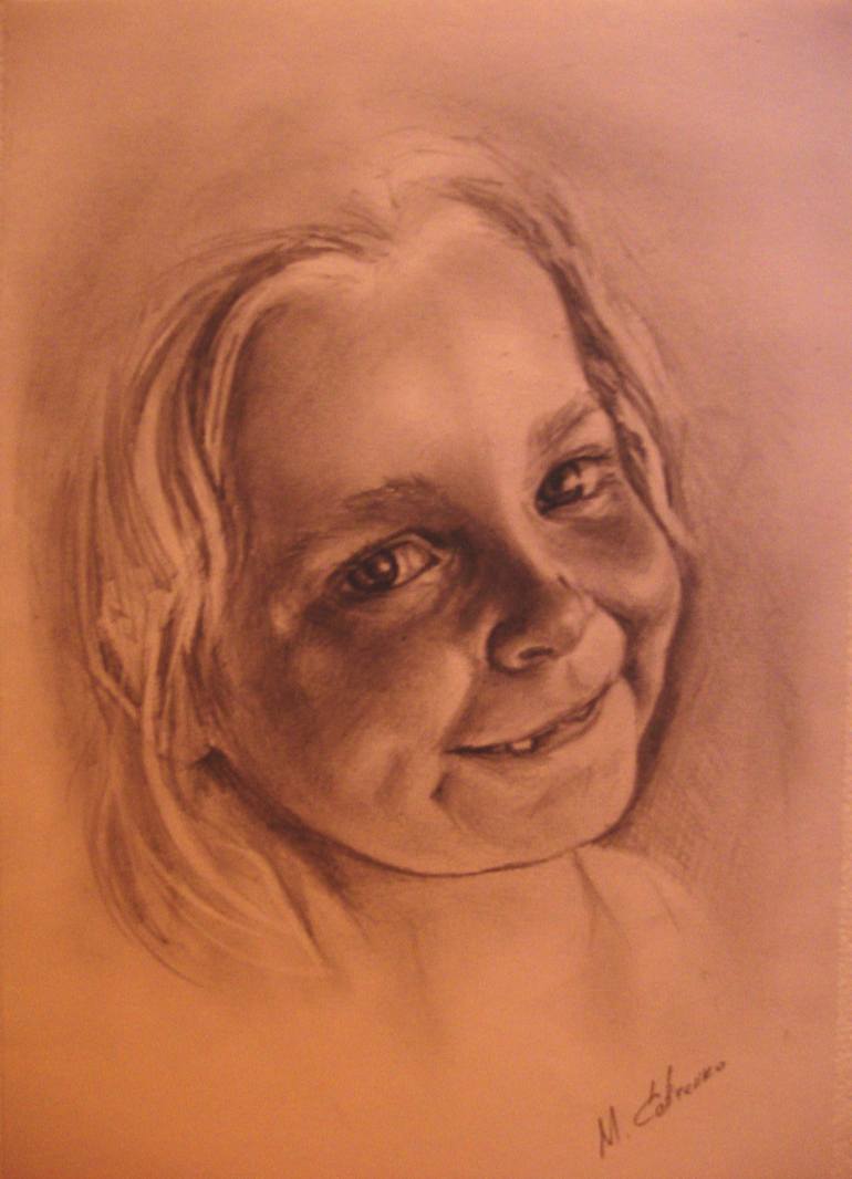 Girl from neighbourhood Arisha Drawing by Mikhail Savchenko | Saatchi Art