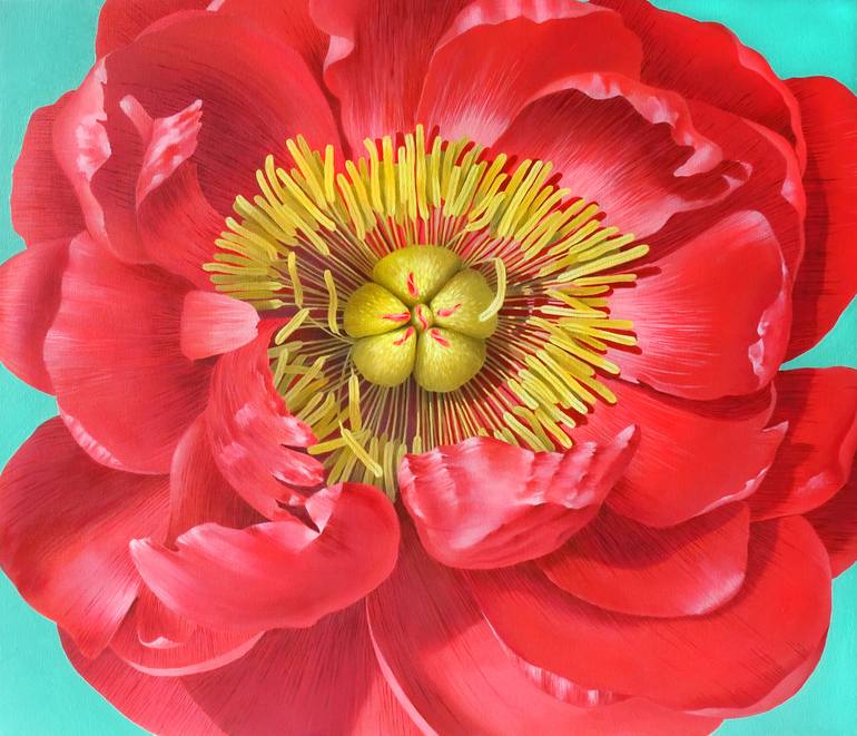 Peony Painting by Alexandra Calin | Saatchi Art