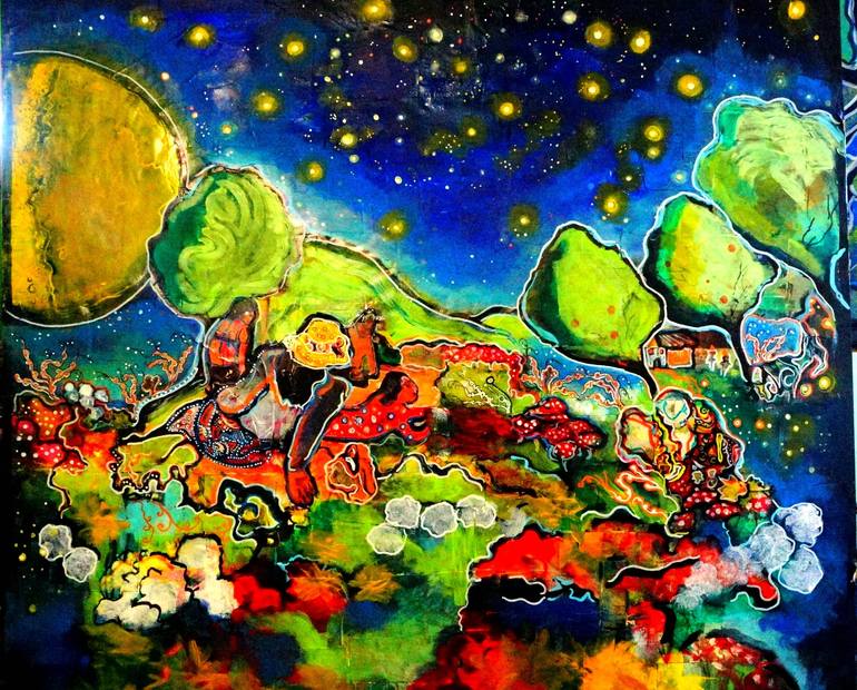 Last Star Party on Earth Painting by David Wilinski | Saatchi Art