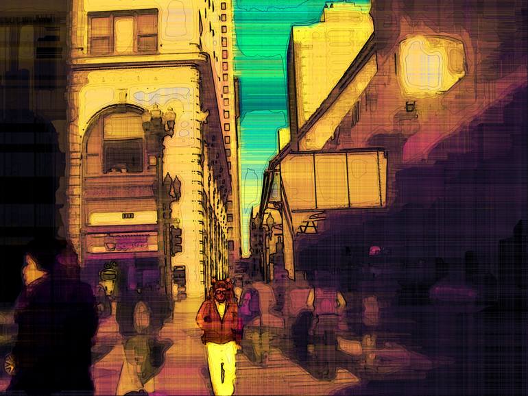 Drone City Painting by David Wilinski | Saatchi Art