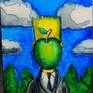 Bart Simpson a la Magritte Painting by David Wilinski | Saatchi Art