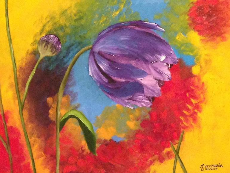 THE ECCENTRIC TULIP Painting by Elanamarie Fitzgerald | Saatchi Art