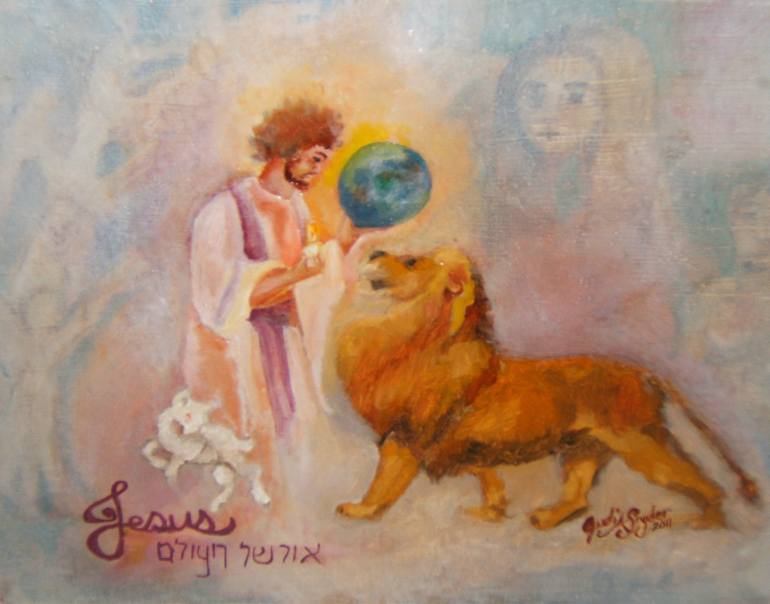 JESUS the Lion & the Lamb Painting by Judi Snyder | Saatchi Art