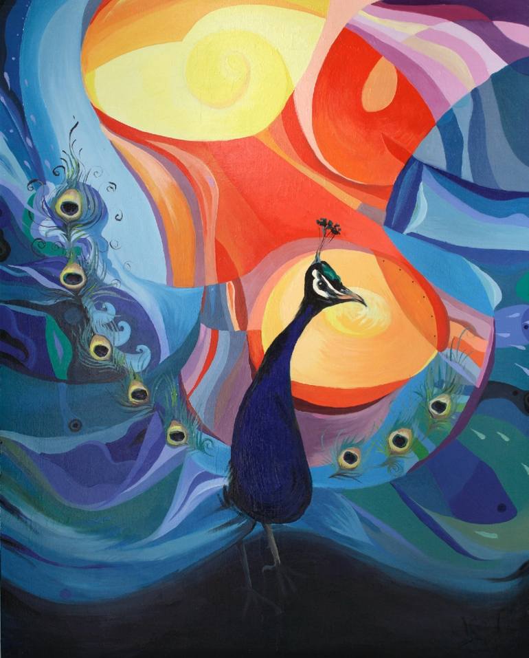 The Mr.Peacock Painting by Icon Zar | Saatchi Art