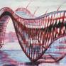 RED BRIDGE (Python bridge. Amsterdam) Painting by Ekaterina Lutokhina ...
