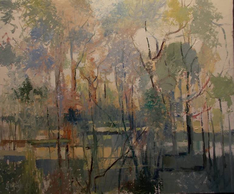 woodland and water Painting by leo toye | Saatchi Art