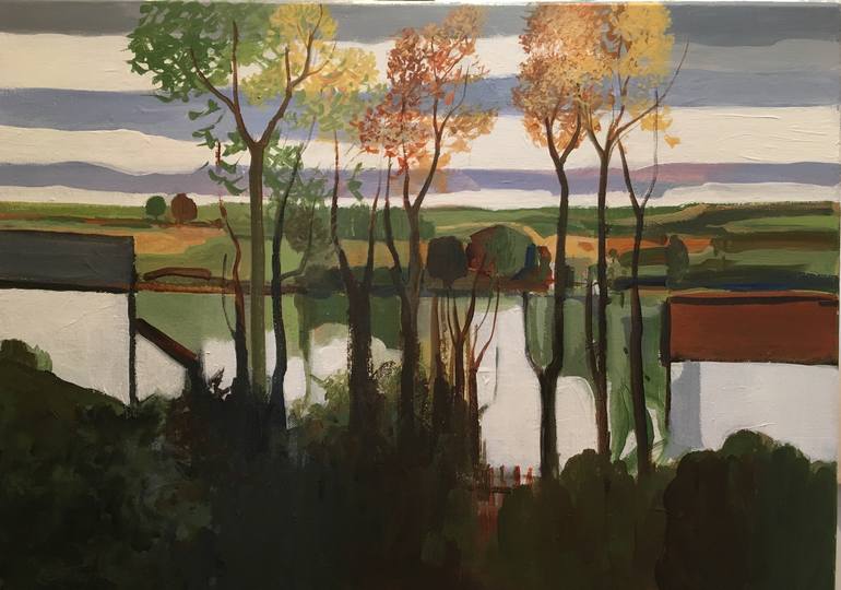 LINEAR LAKELAND Painting by leo toye | Saatchi Art