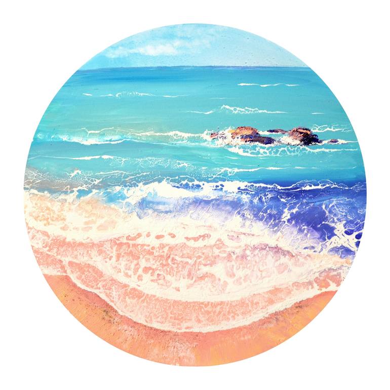 Pink Shore Painting by Milena Gaytandzhieva | Saatchi Art