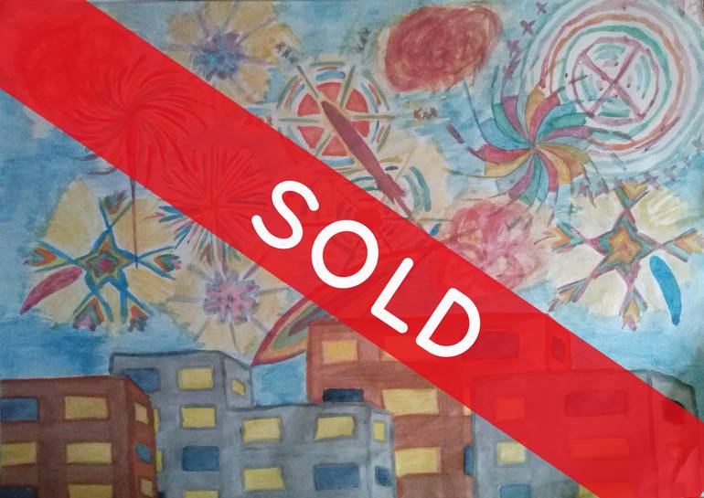 Gray, communist city, colorful dreams Painting by Sebastian Maraloiu ...