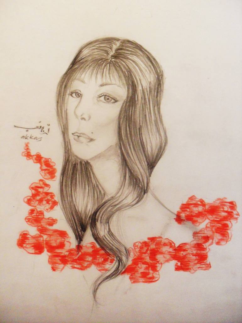 the lady Drawing by zainab saeed | Saatchi Art