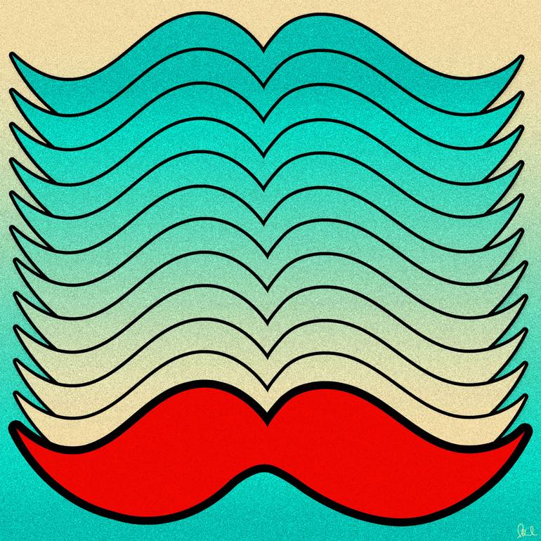 'Major Moustache' 78-13 Mixed Media by Peter Blood | Saatchi Art