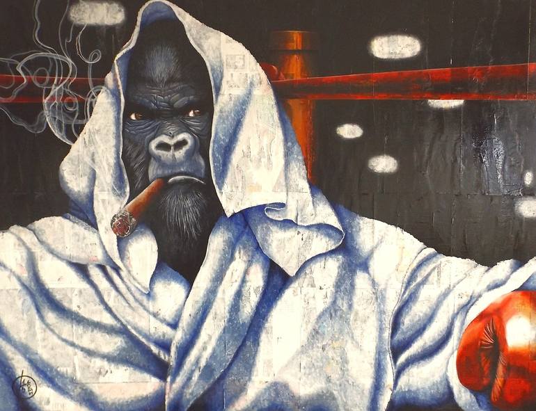 Raging bull Painting by Amblard Hugues | Saatchi Art