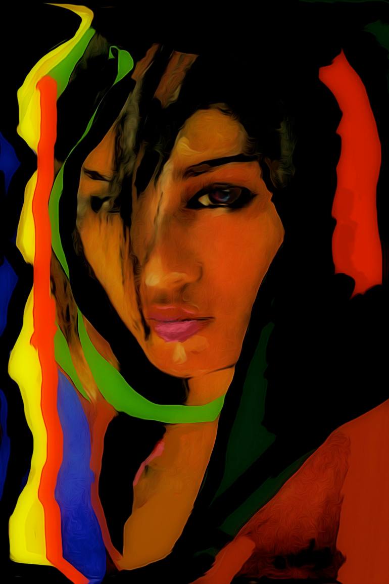 Indian Girl Painting by CHEVAS ROLFE | Saatchi Art
