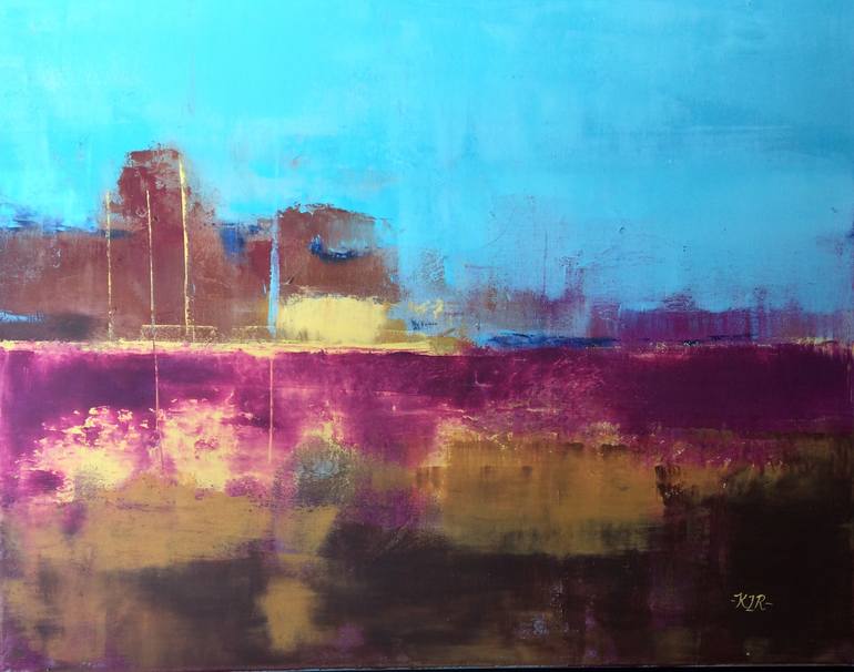 Blue Maroon Painting by Karen Reid | Saatchi Art