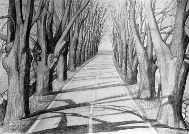 parkway Drawing by Violeta Vollmer | Saatchi Art