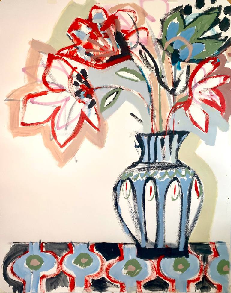 A Vase of Wild Blooming Flowers Painting by Anna Hymas | Saatchi Art