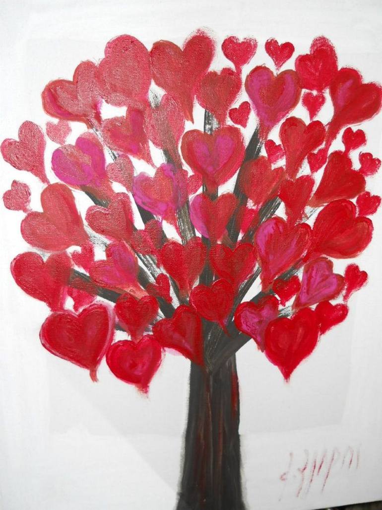 Tree of love Painting by Medea Keidia | Saatchi Art