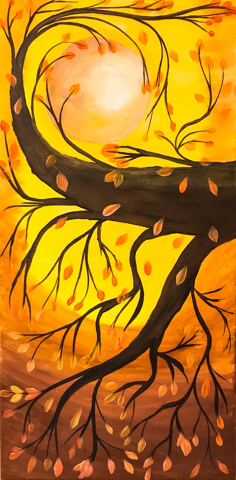 4 Seasons Tree Painting by Penny FireHorse | Saatchi Art