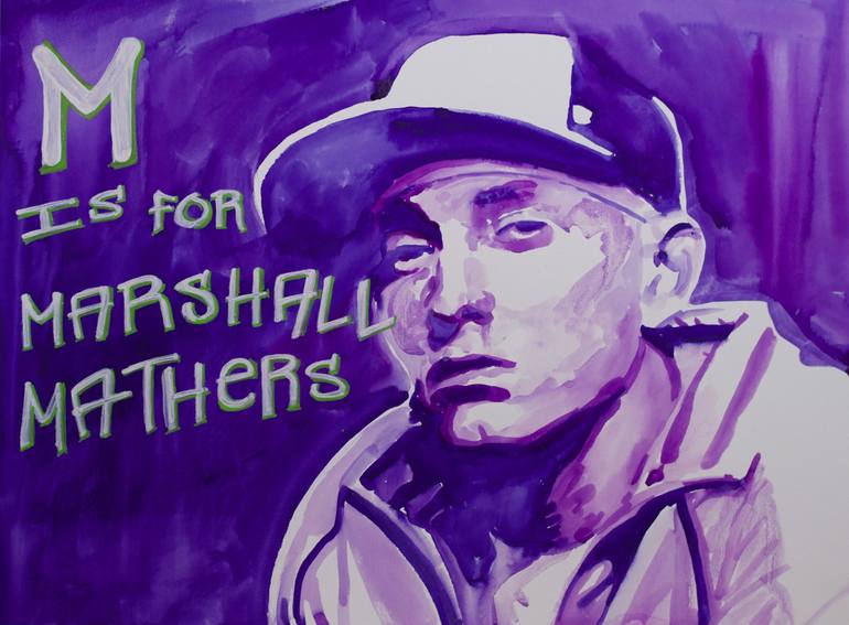 M is for Marshall Mathers Painting by Libby Allen Augustine | Saatchi Art