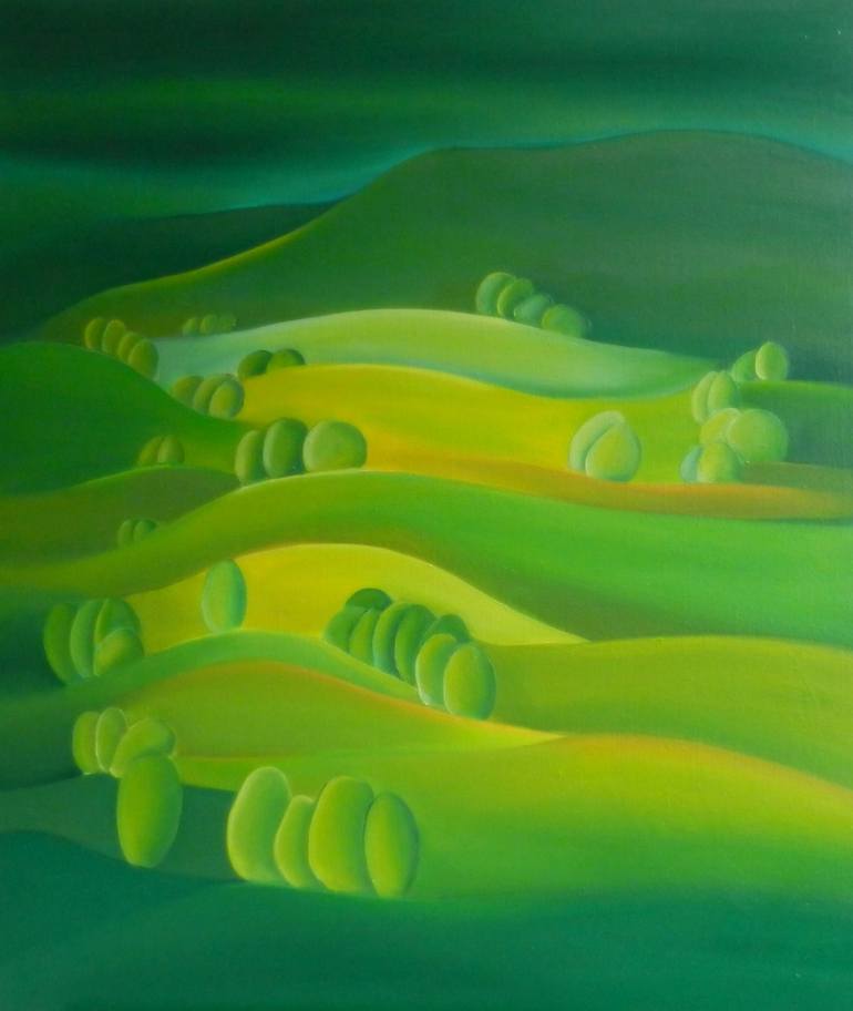 Deep Green Painting by D Tzankova | Saatchi Art